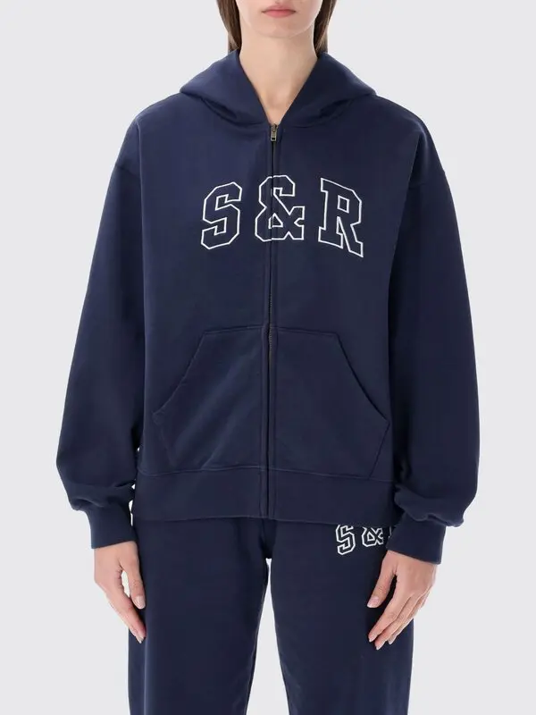 SPORTY & RICH Zip-up Hoodie - Blue