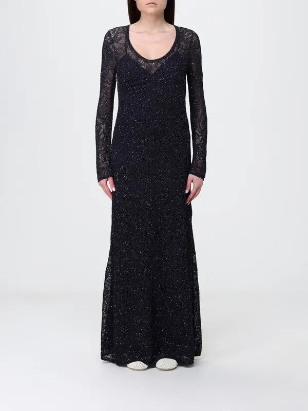 Fabiana Filippi Sequined Long Sleeve Knit Dress