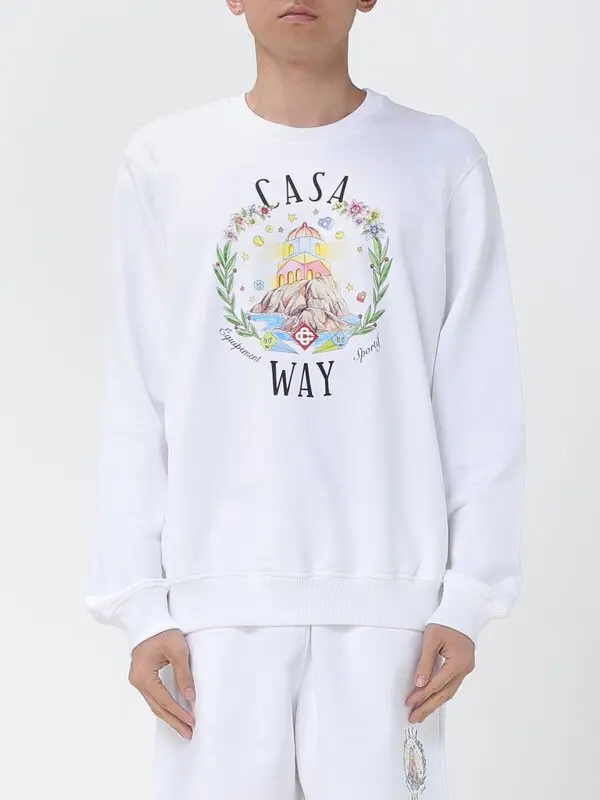 Casablanca Printed Cotton Crewneck Sweatshirt