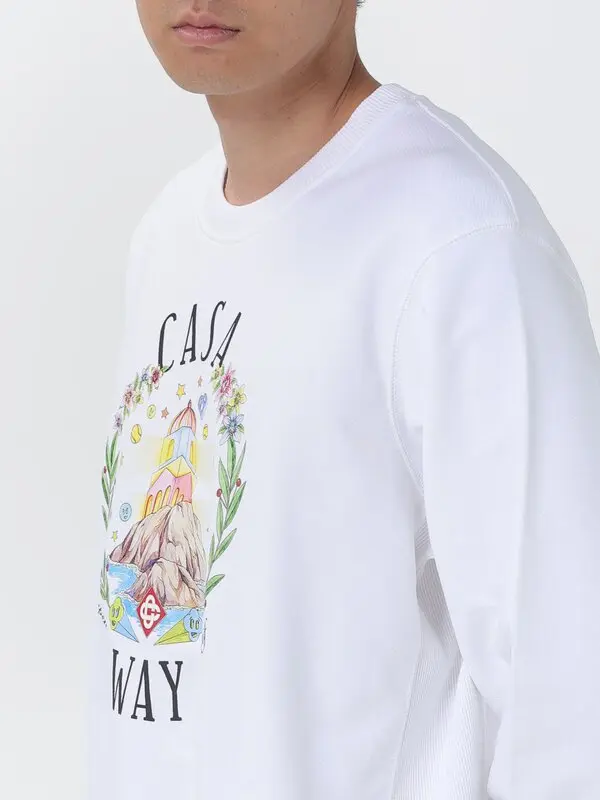 Casablanca Printed Cotton Crewneck Sweatshirt