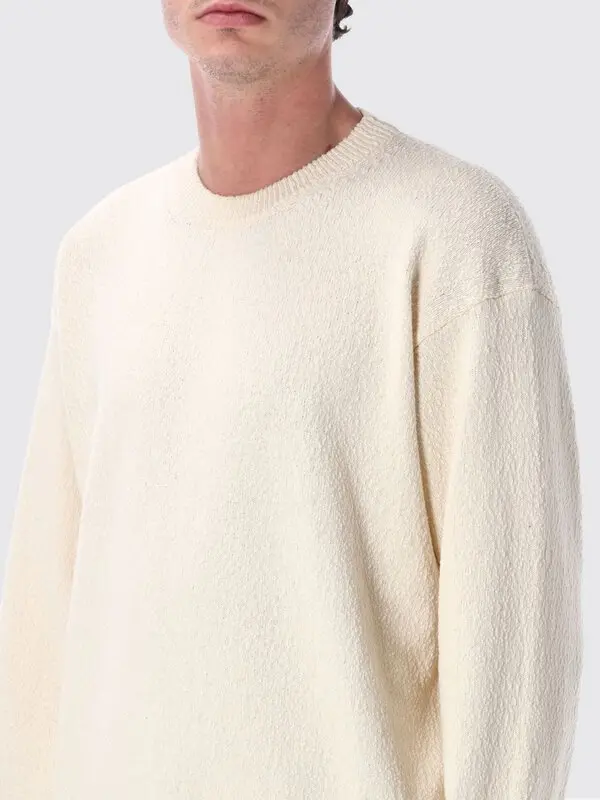 ROBERTO COLLINA Cotton Long-sleeved Crewneck Sweater - Beige