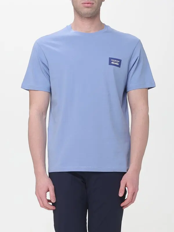 SAVE THE DUCK Cotton T-shirt With Logo - Gnawed Blue