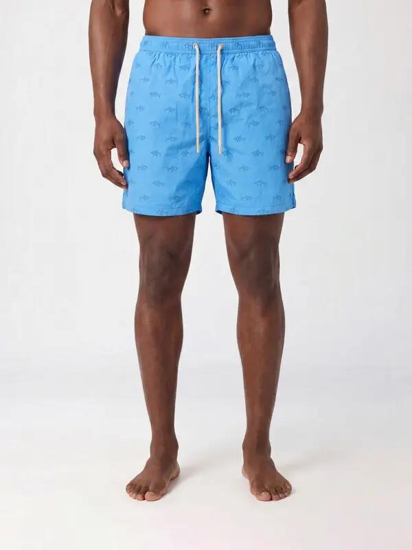 MC2 SAINT BARTH Graphic Print Swim Shorts With Drawstring Waist - Blue