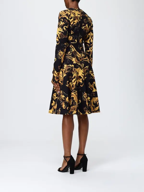 Versace Long Sleeve Printed Dress
