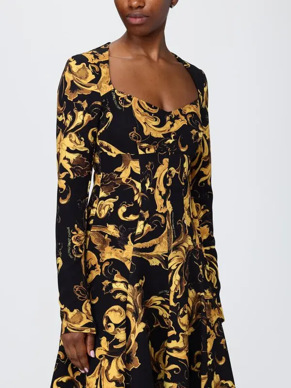 Versace Long Sleeve Printed Dress