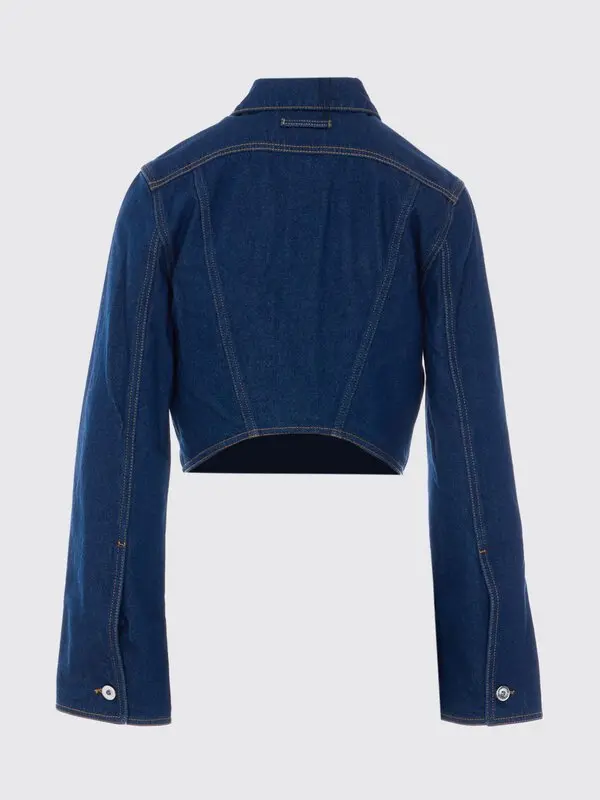 JEAN PAUL GAULTIER Cropped Abstract Print Denim Jacket