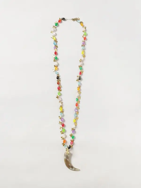 ALLUJEWELS Butterfly Metal And Resin Necklace With Charms And Beads - Multicolor