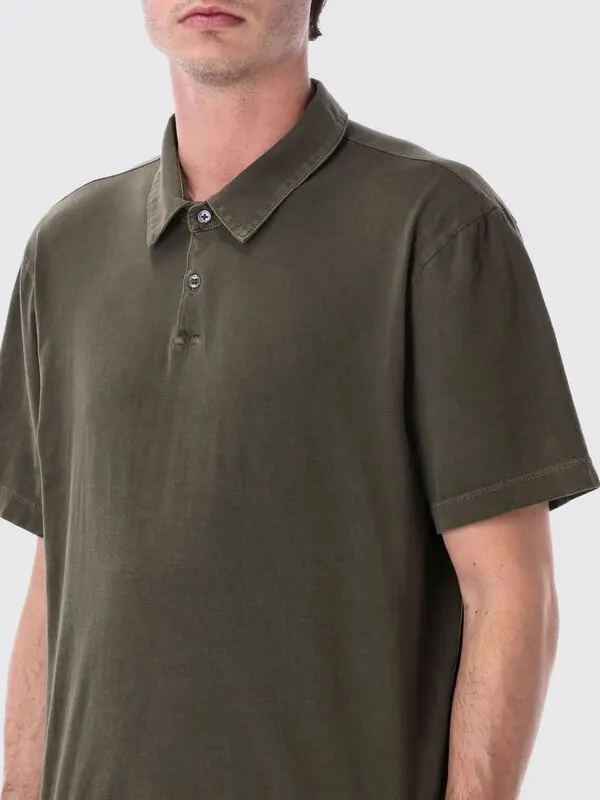 JAMES PERSE Short-sleeved Supima Cotton Polo With 3-button Placket