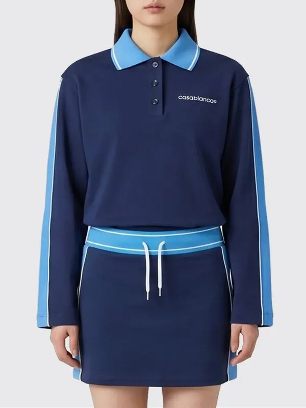 Casablanca Long Sleeve Cotton Polo Shirt
