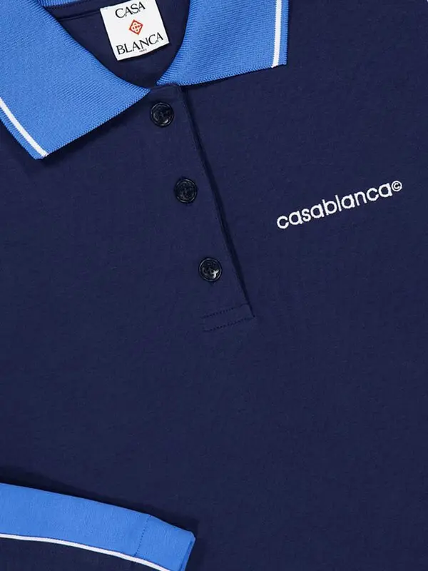 Casablanca Long Sleeve Cotton Polo Shirt