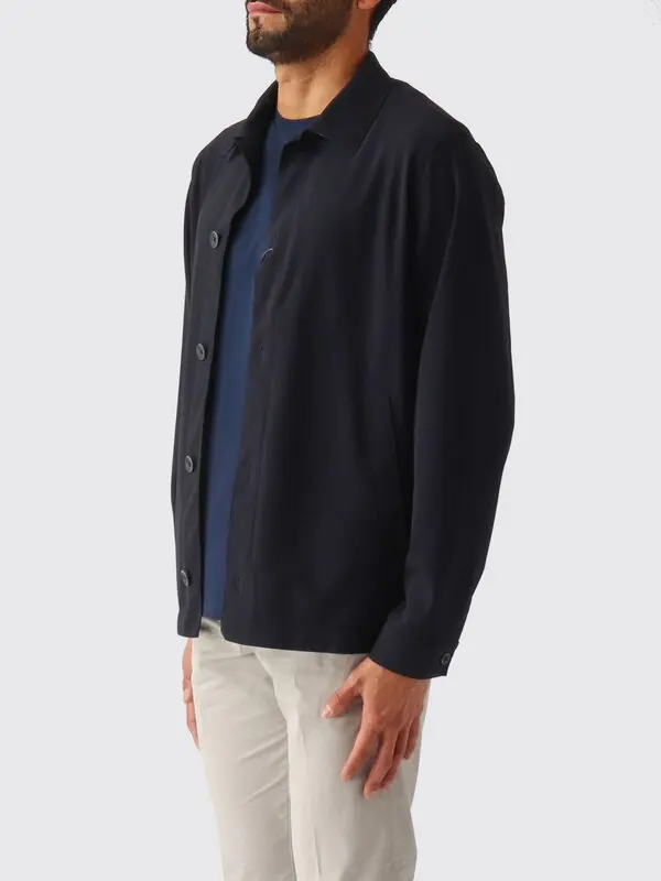 Herno Stretch Technical Fabric Shirt Jacket With Classic Collar