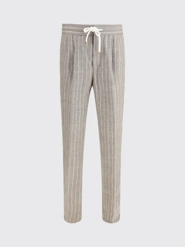 Brunello Cucinelli Linen Drawstring Trousers