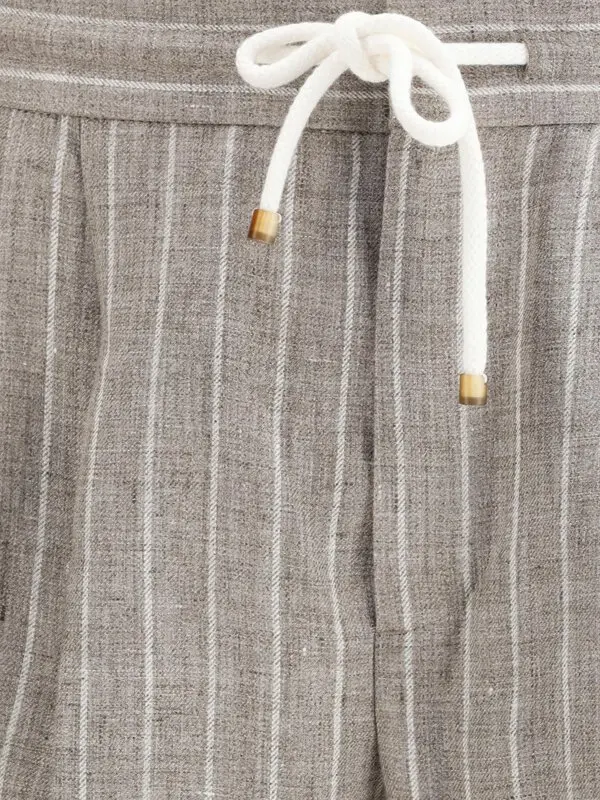 Brunello Cucinelli Linen Drawstring Trousers
