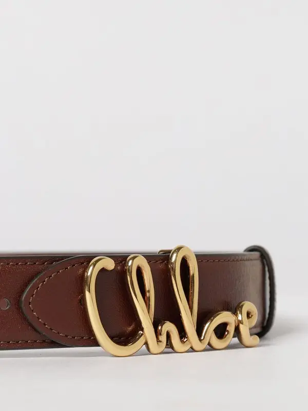 Chloé Iconic Smooth Calfskin Belt With C Logo Buckle - Brown
