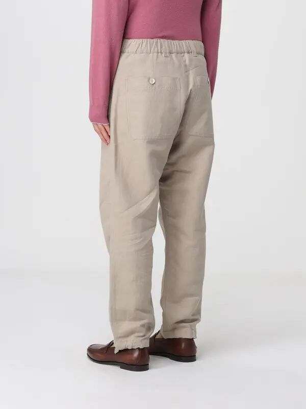 Brunello Cucinelli Linen And Cotton Blend Wide-leg Trousers - Brown
