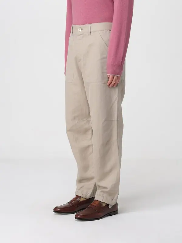 Brunello Cucinelli Linen And Cotton Blend Wide-leg Trousers - Brown