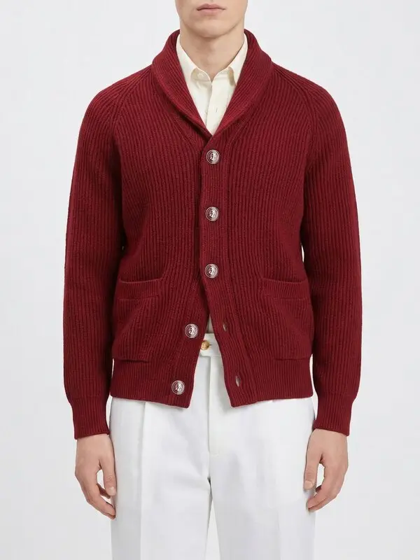 Brunello Cucinelli Cotton Cardigan - Cherry