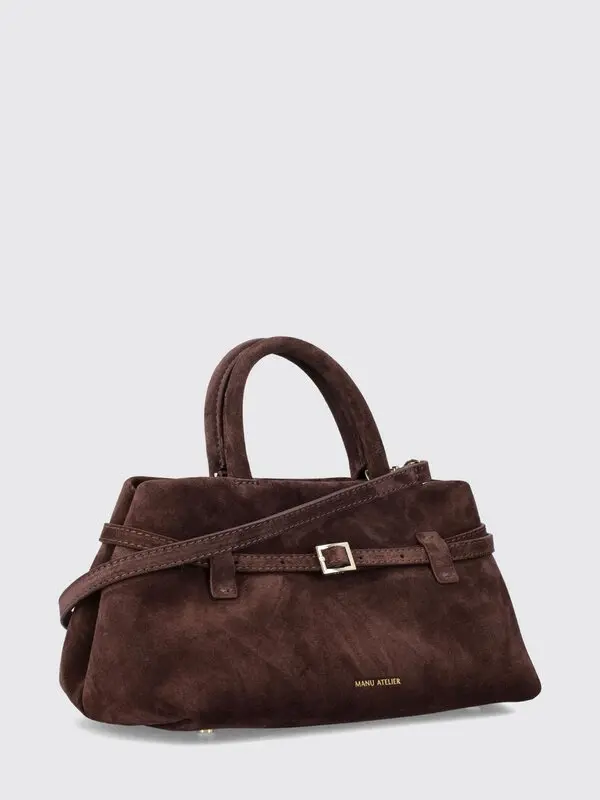 Manu Atelier Le Cambon 25 Suede Handbag With Shoulder Strap
