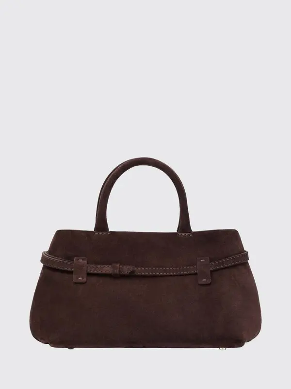 Manu Atelier Le Cambon 25 Suede Handbag With Shoulder Strap