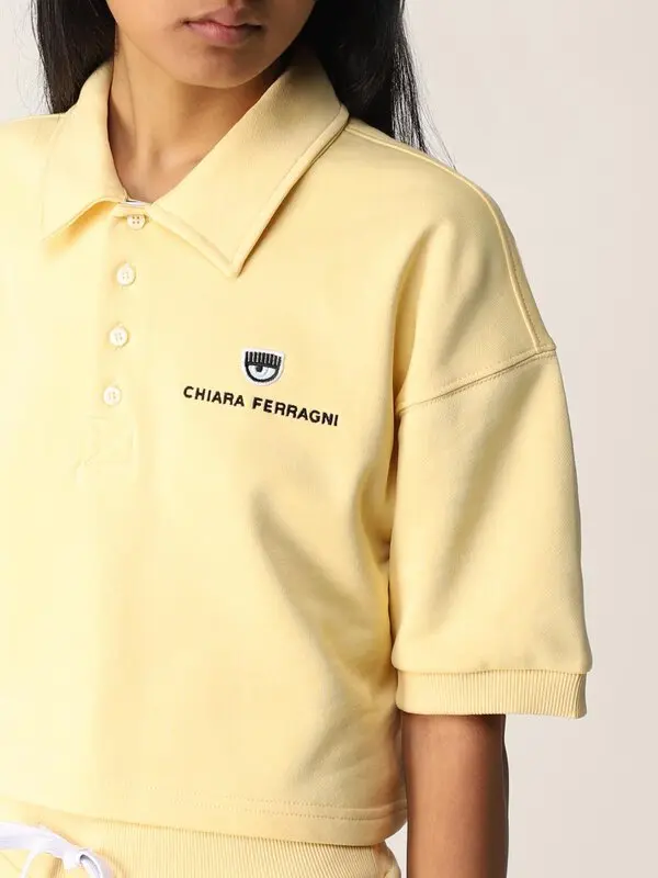 CHIARA FERRAGNI Cropped Logo Polo Shirt