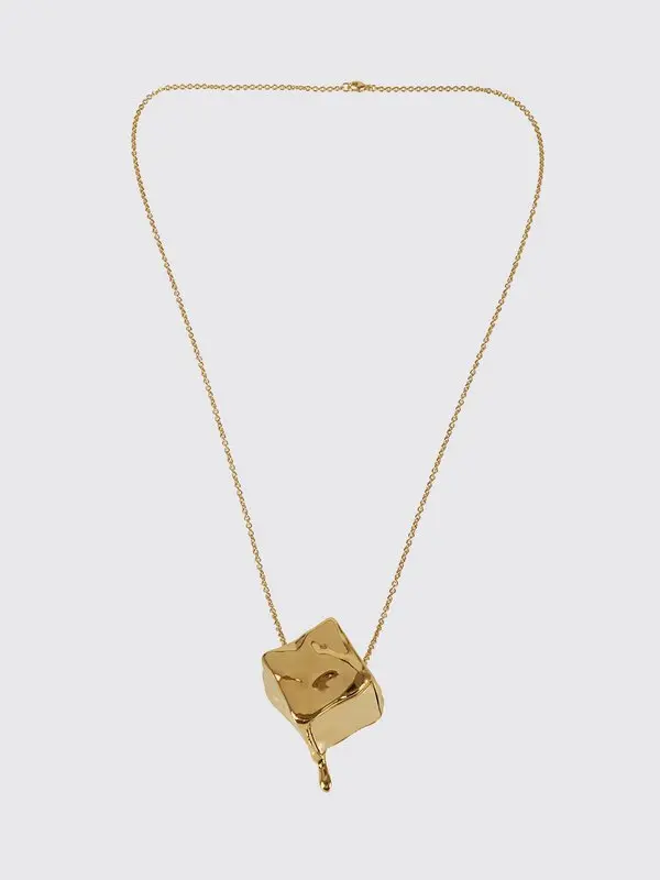 Rabanne Brass Necklace With Pendant - Silver