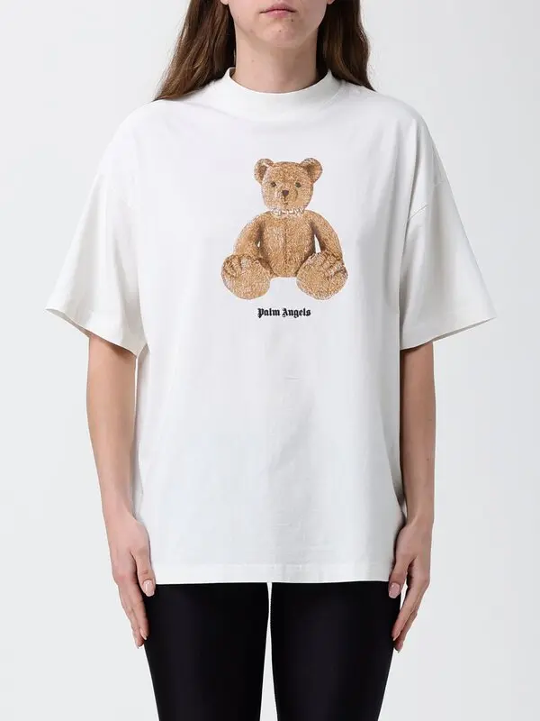 Palm Angels Cotton T-shirts With Teddy Print