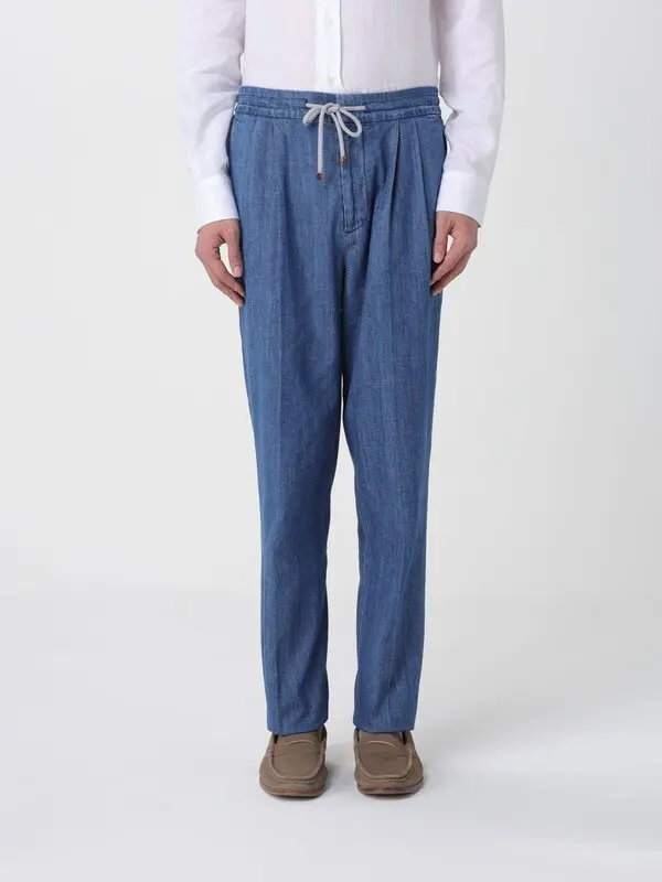 Brunello Cucinelli Tailored Trousers With Drawstring Waist - Blue