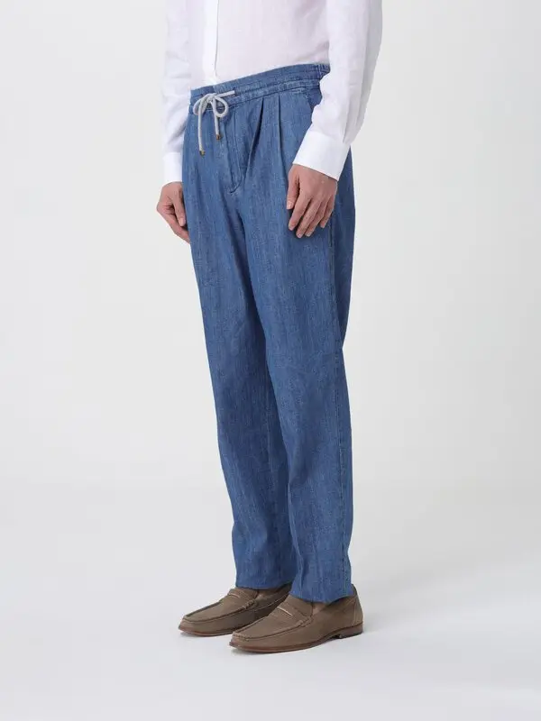 Brunello Cucinelli Tailored Trousers With Drawstring Waist - Blue