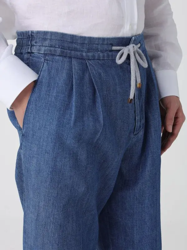 Brunello Cucinelli Tailored Trousers With Drawstring Waist - Blue