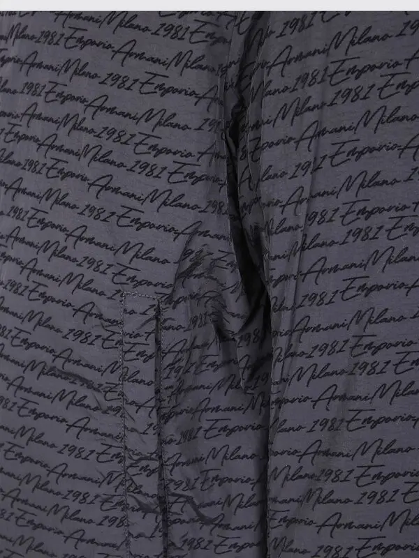Emporio Armani Bomber Jacket With All-over Logo Print - Blue