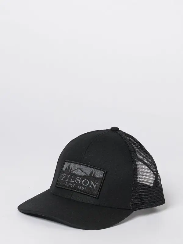 Filson Logger Cotton And Mesh Nylon Hat - Black