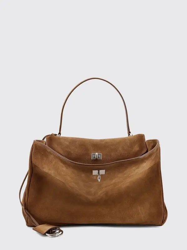 Balenciaga Suede Shoulder Bag - Camel