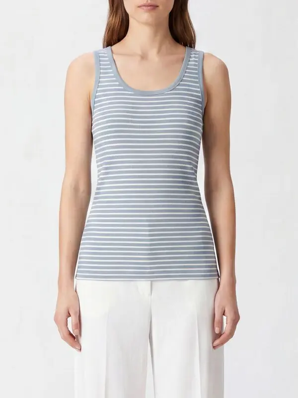 Ralph Lauren Striped Cotton Knit U-neck Top