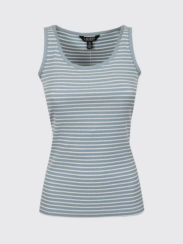 Ralph Lauren Striped Cotton Knit U-neck Top