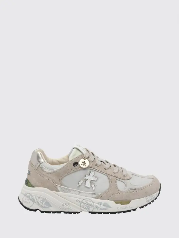 Premiata Mased Suede And Nylon Lace-up Sneakers - Beige
