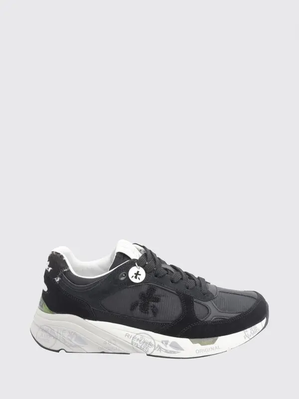 Premiata Mased Suede And Nylon Lace-up Sneakers - Black