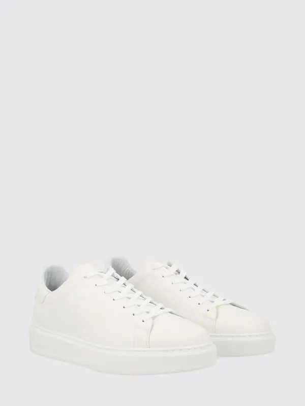 Woolrich Low-top Sneakers In Smooth Leather With Padded Ankle And Rear Logo