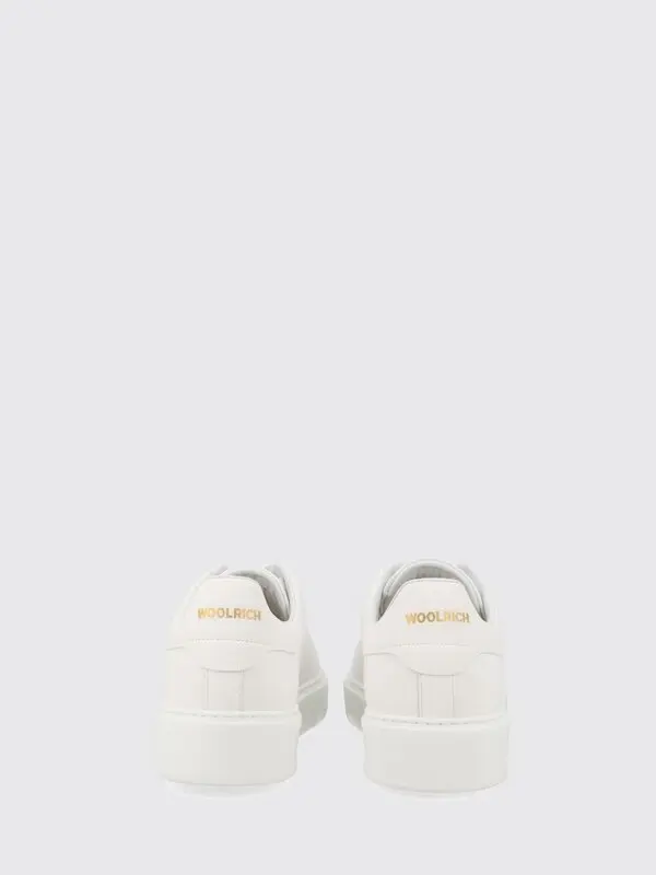 Woolrich Low-top Sneakers In Smooth Leather With Padded Ankle And Rear Logo