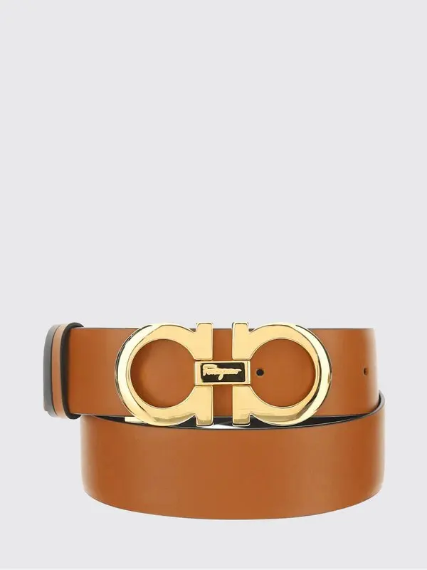 FERRAGAMO Gancini Reversible Leather Belt - Brown