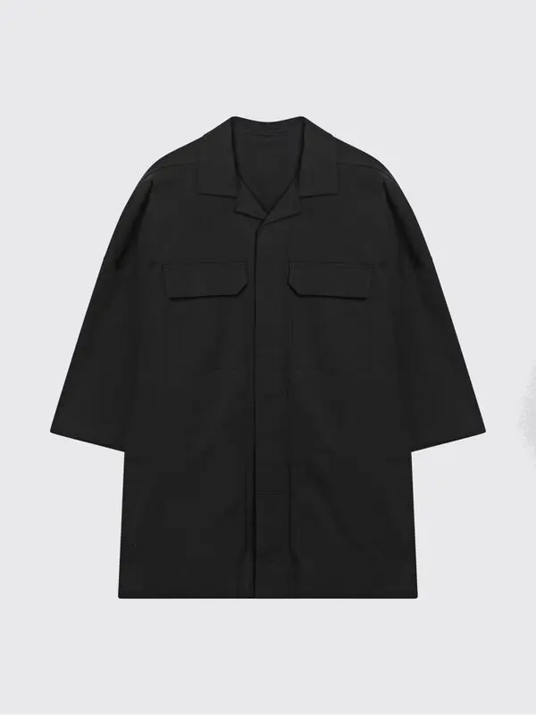 Rick Owens Casual Stretch Cotton Shirt - Black