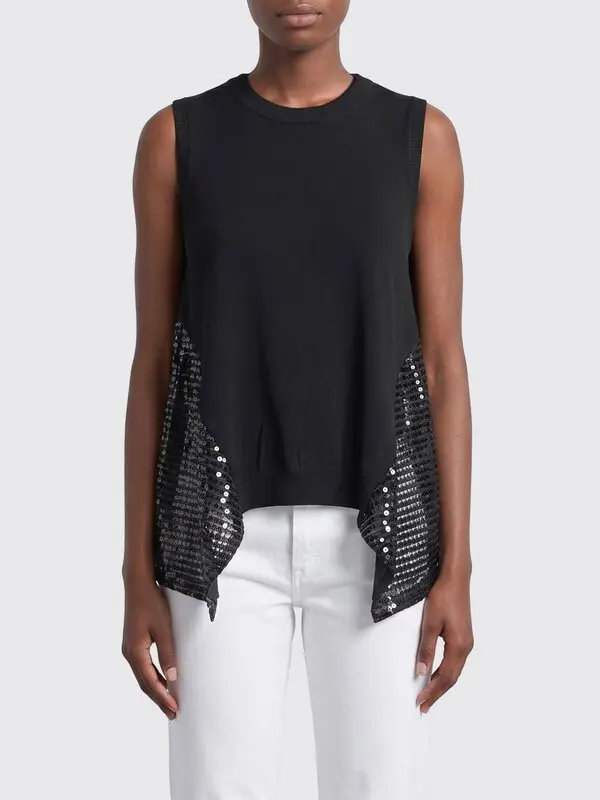 MEIMEIJ Sleeveless Cotton Top With Sequins