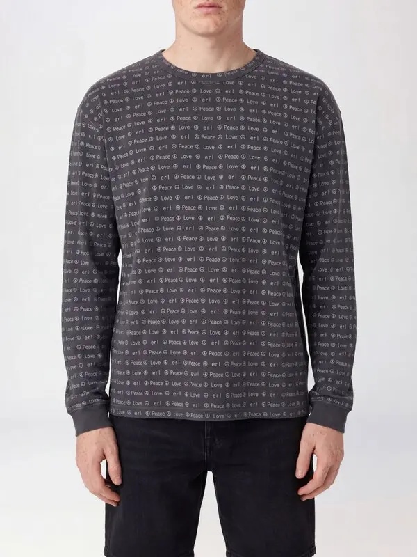 ERL Long-sleeved Cotton T-shirt With Contrast Logo Print