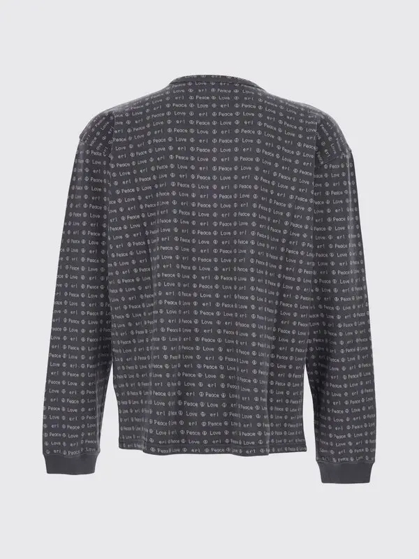 ERL Long-sleeved Cotton T-shirt With Contrast Logo Print