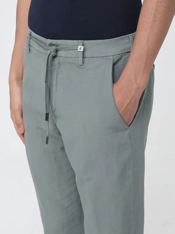 MYTHS Linen Blend Drawstring Trousers Pt Torino - Sage