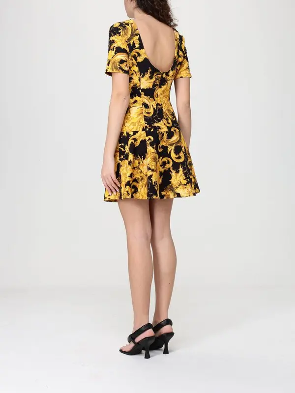 Versace Printed Short Sleeve Dress