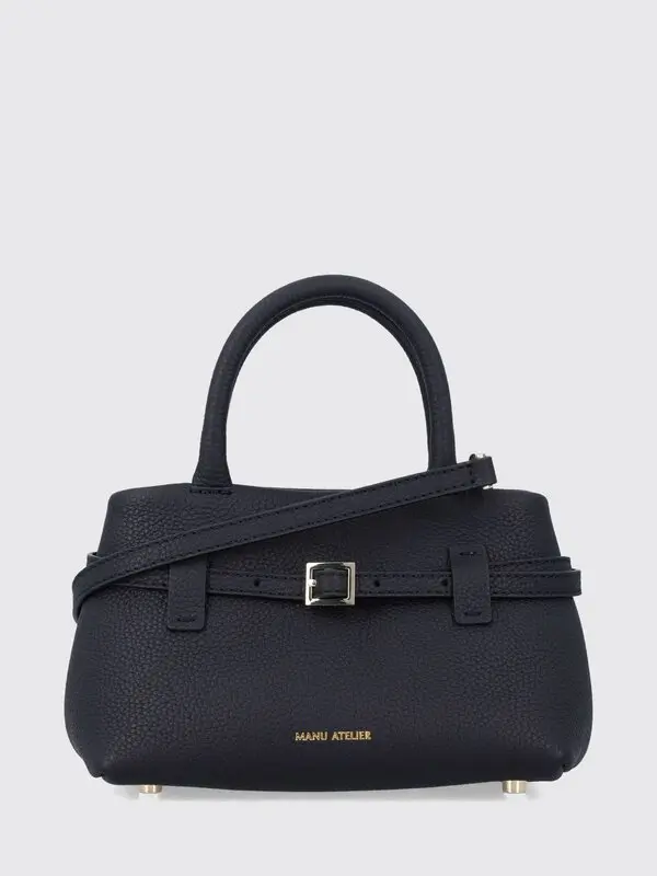 Manu Atelier Le Cambon 20 Mini Grained Calfskin Handbag - Black