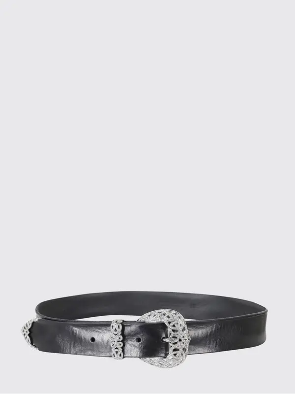Orciani Leather Belt With Embellished Jewel Buckle - Black