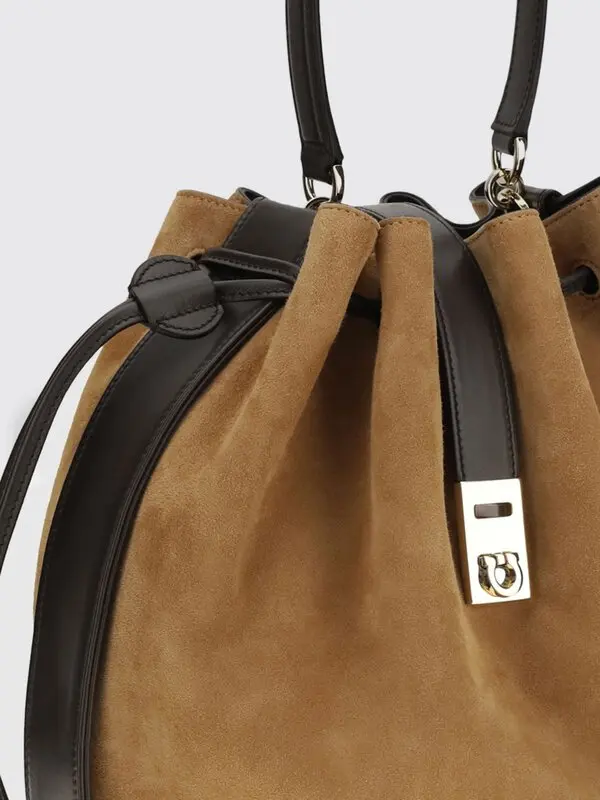 FERRAGAMO Hug Suede Bucket Bag