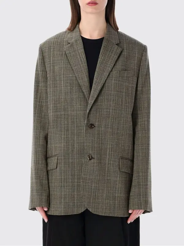 Soeur Single-breasted Check Wool-blend Blazer