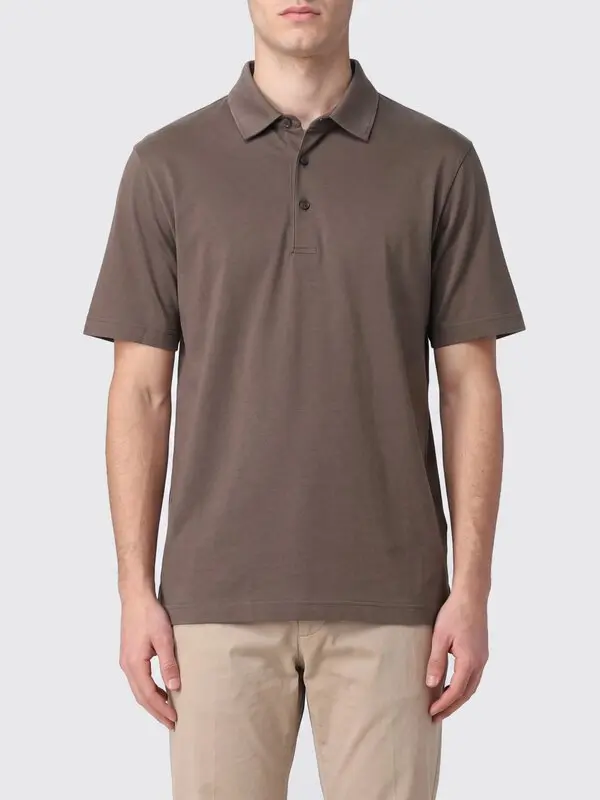 Herno Short-sleeve Cotton Polo Shirt With Three-button Placket - Dark